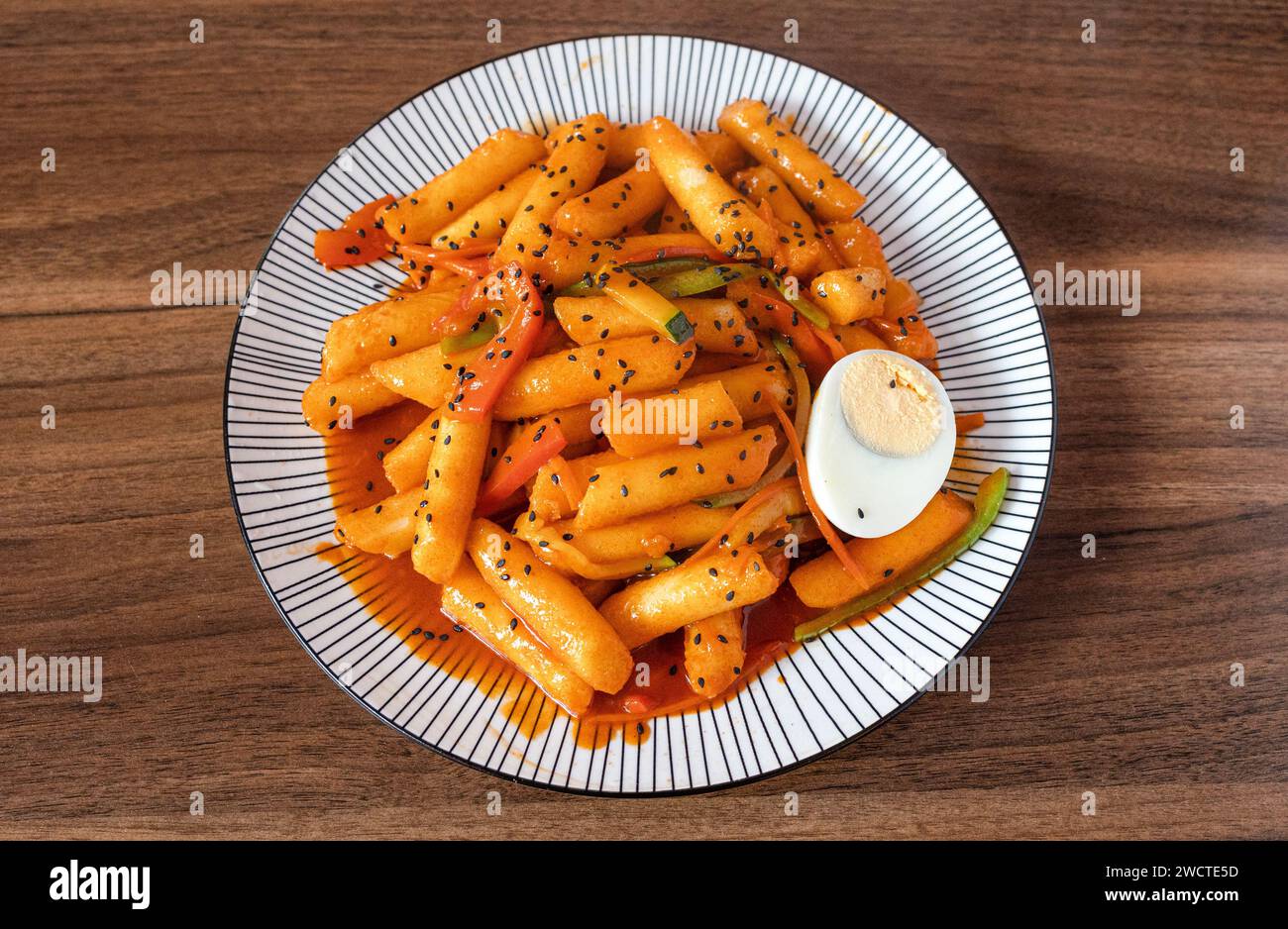 Traditional South Korean dish made with rice paste. Teokbokki.Delicious ...