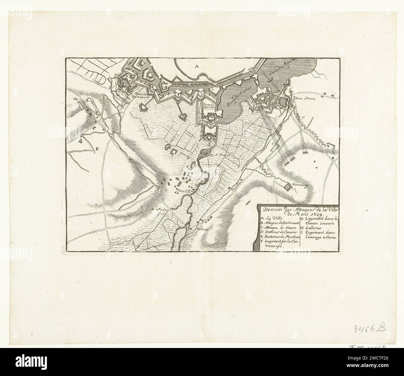 Map of the siege of mons hi-res stock photography and images - Alamy