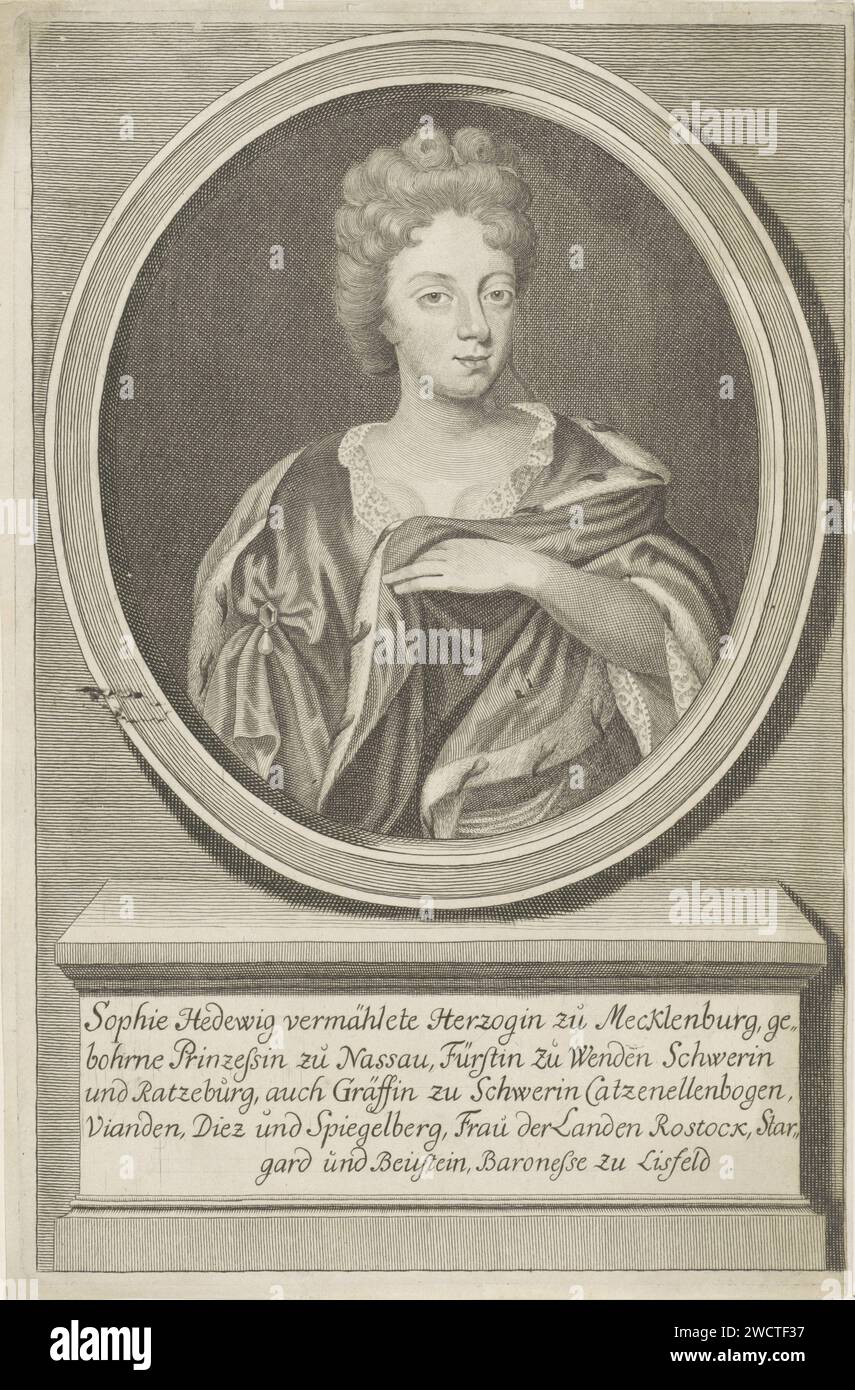 Portrait of Sophia Hedwig, Countess of Nassau -Dietz, Anonymous, 1708 ...