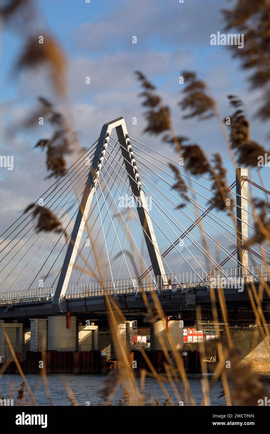 the almost completed first part of the new river Rhine bridge of the ...