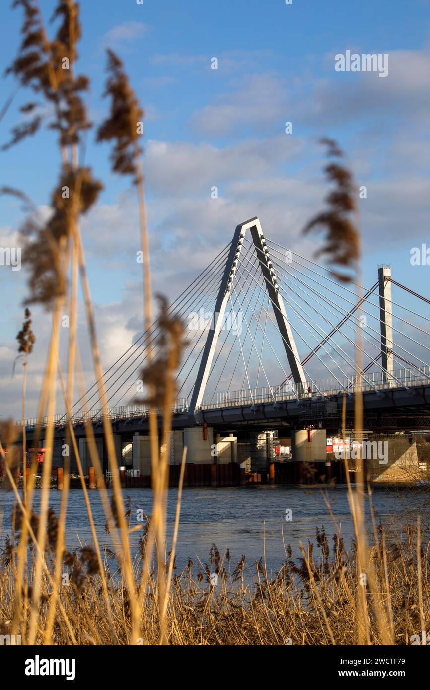 the almost completed first part of the new river Rhine bridge of the ...