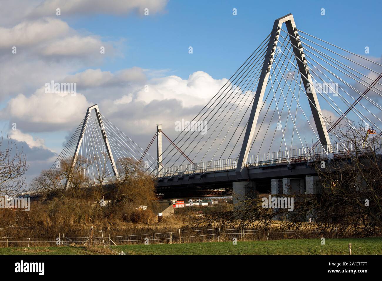 the almost completed first part of the new river Rhine bridge of the ...