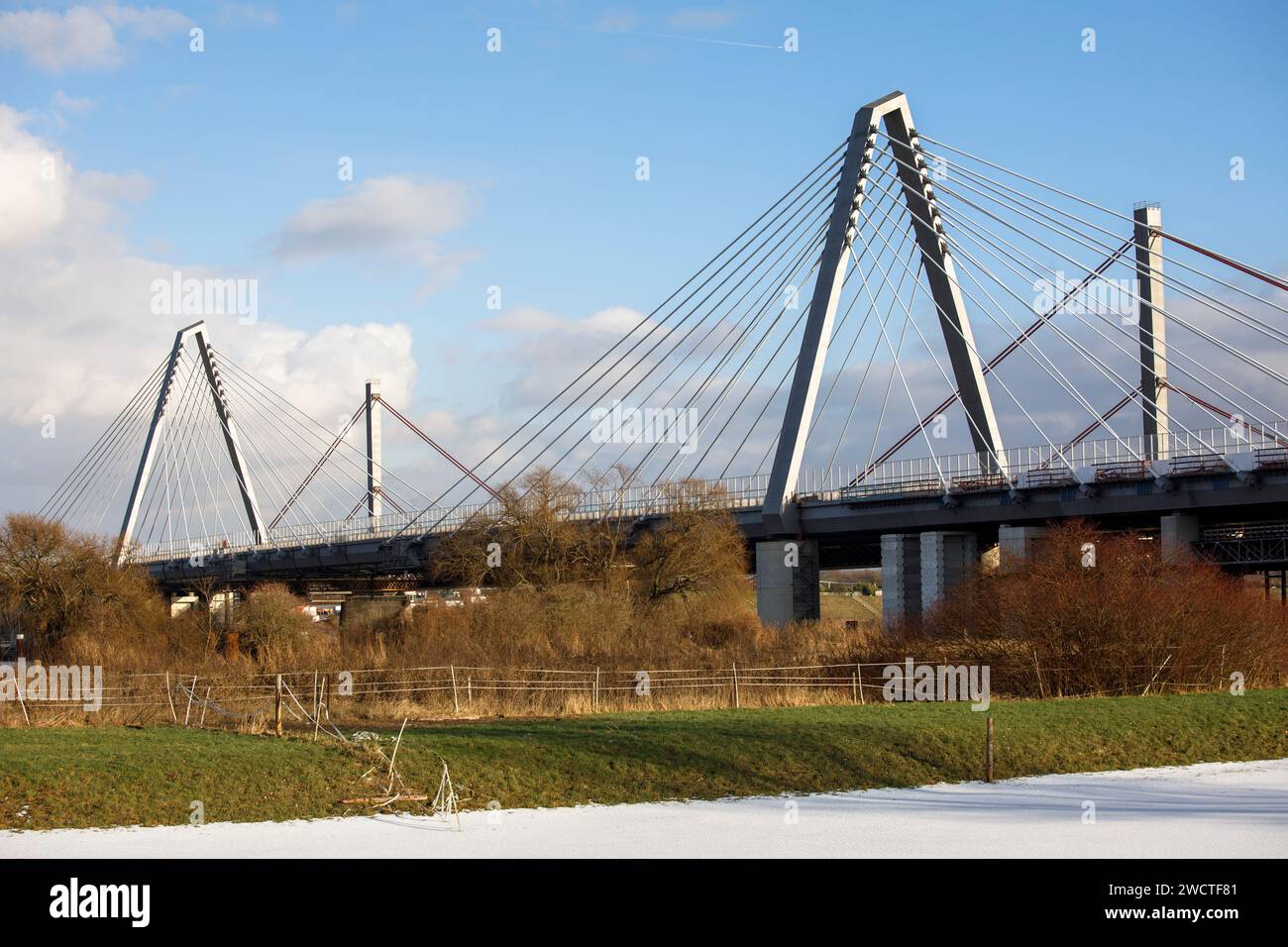 the almost completed first part of the new river Rhine bridge of the ...