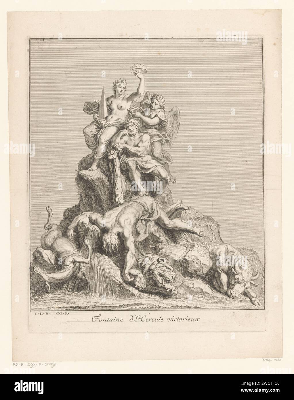 Fontein puts Triomferende Hercules, Louis de Châtillon, After Charles ...