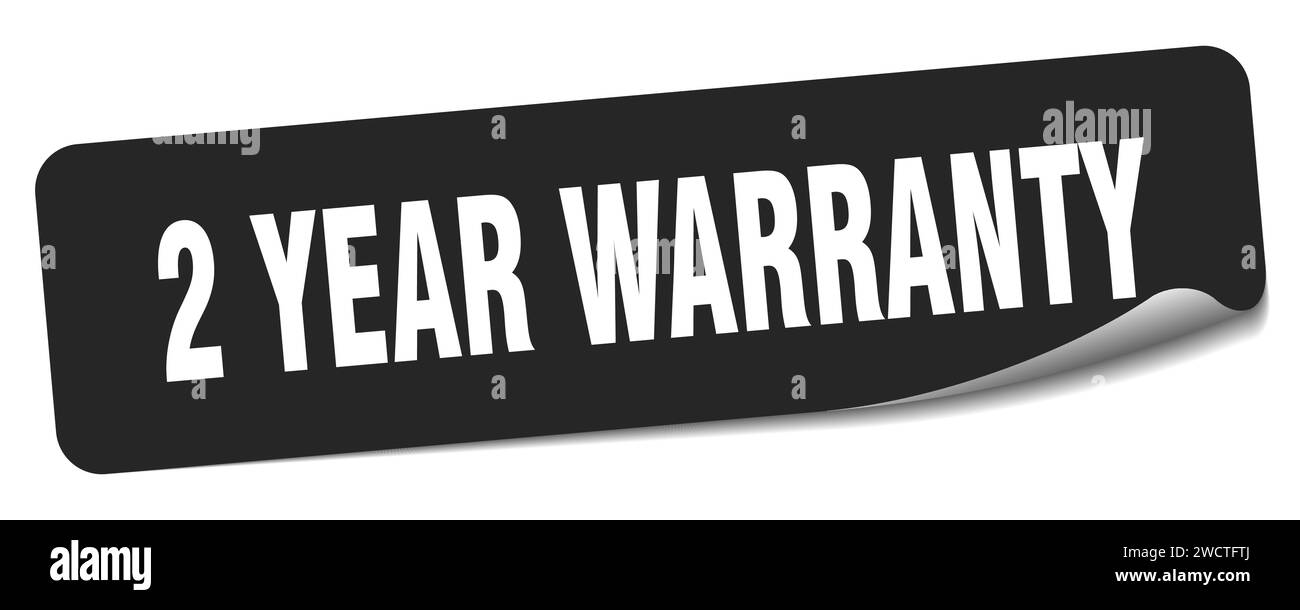 2 year warranty sticker. 2 year warranty rectangular label isolated on ...