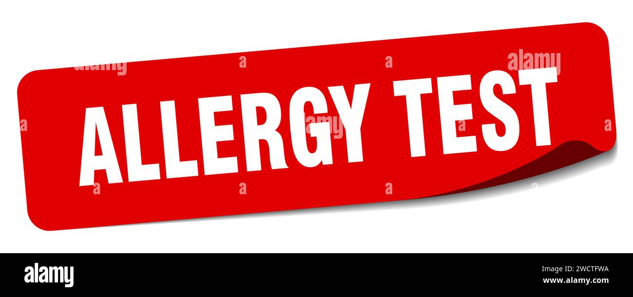 allergy test sticker. allergy test rectangular label isolated on white ...