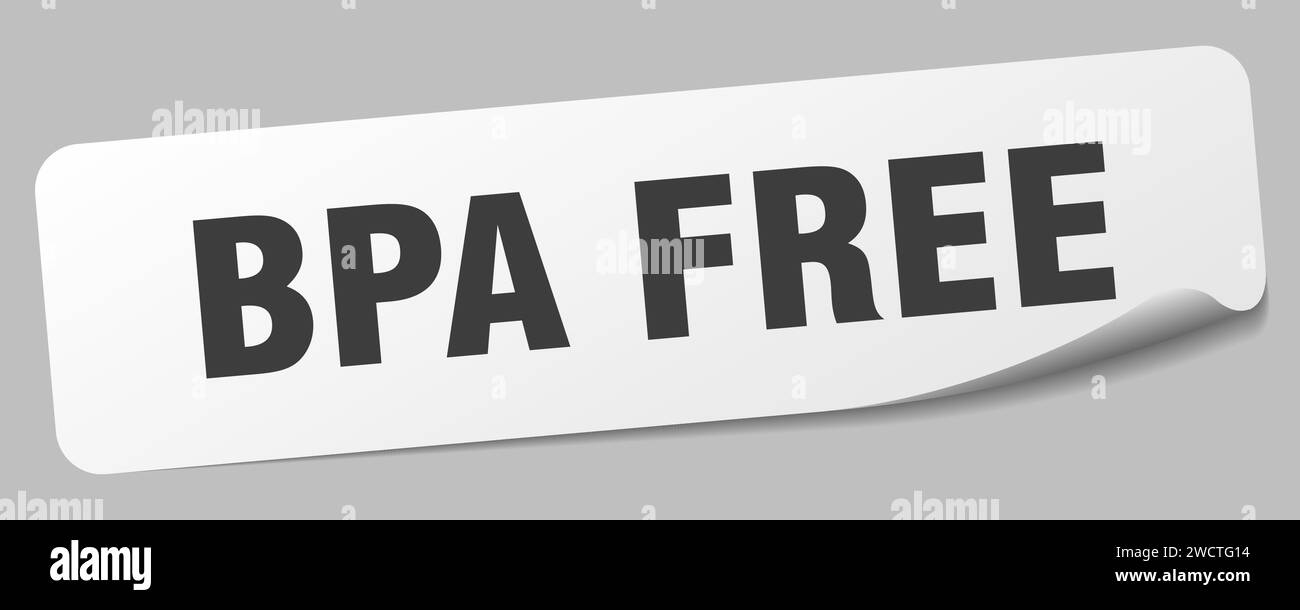 bpa free sticker. bpa free rectangular label isolated on white ...