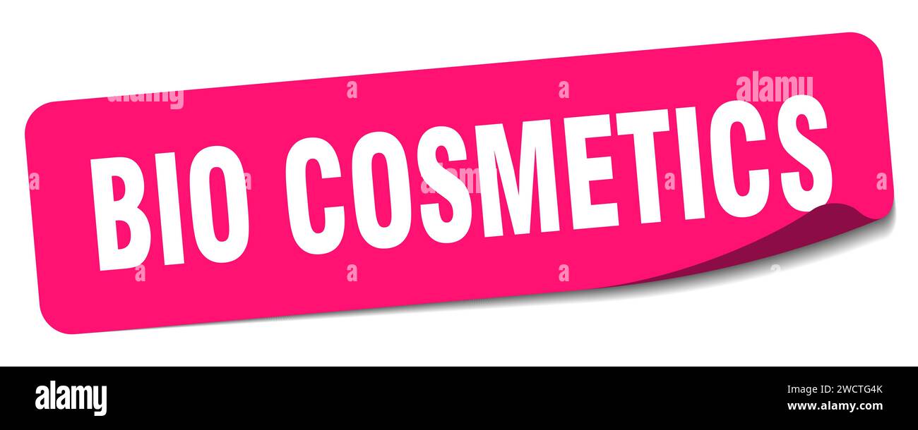 bio cosmetics sticker. bio cosmetics rectangular label isolated on ...