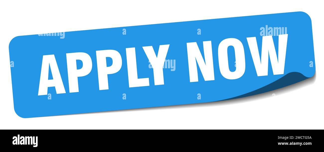 apply now sticker. apply now rectangular label isolated on white ...