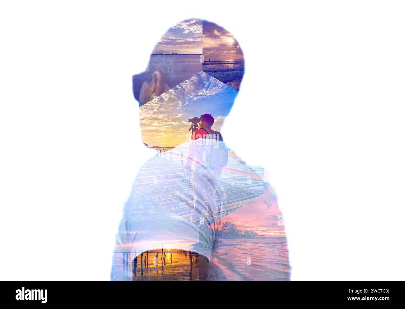 Double exposure silhouette hi-res stock photography and images - Alamy