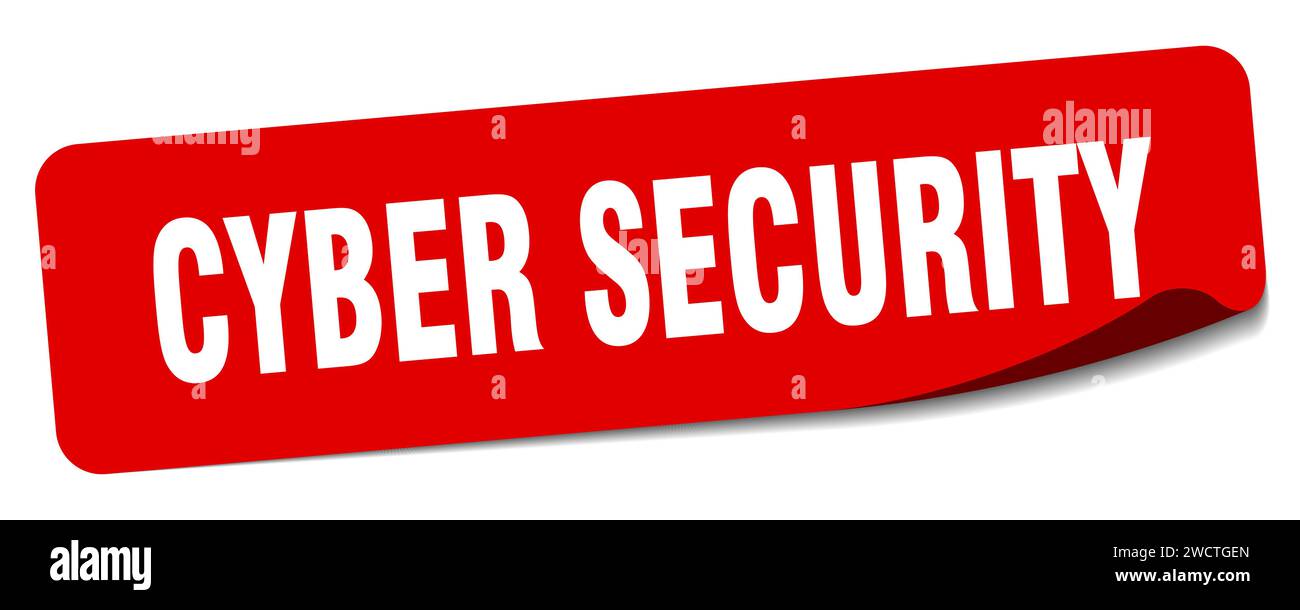 cyber security sticker. cyber security rectangular label isolated on ...