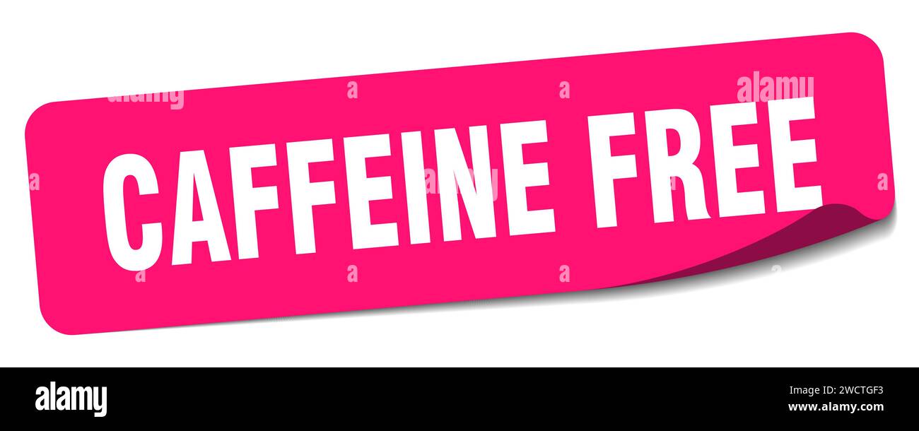 caffeine free sticker. caffeine free rectangular label isolated on ...