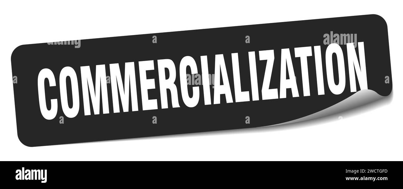 commercialization sticker. commercialization rectangular label isolated ...