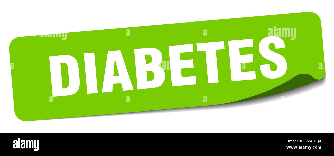 diabetes sticker. diabetes rectangular label isolated on white ...