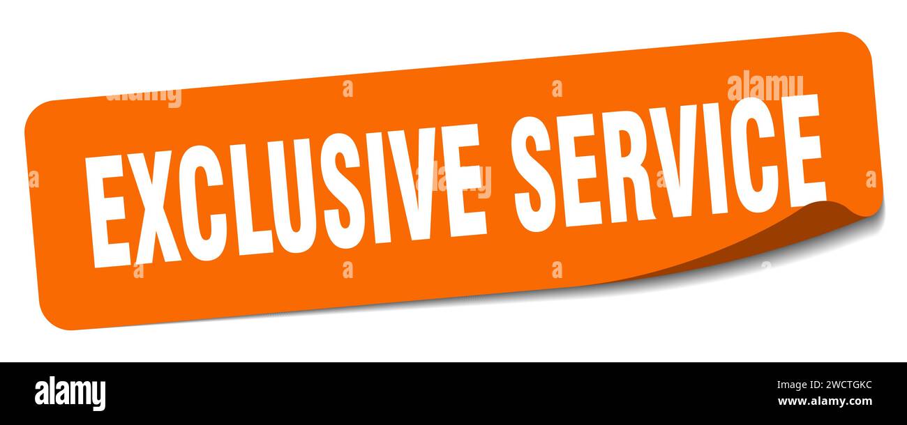 exclusive service sticker. exclusive service rectangular label isolated ...