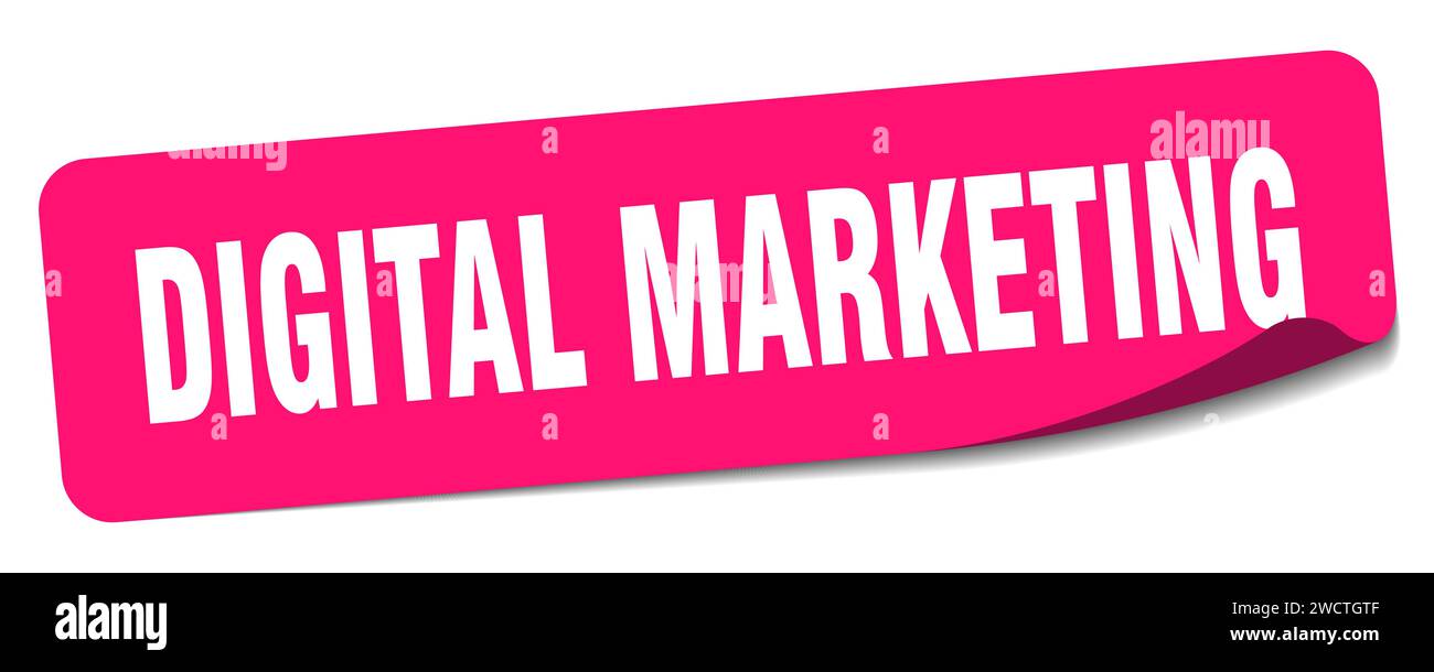 digital marketing sticker. digital marketing rectangular label isolated ...