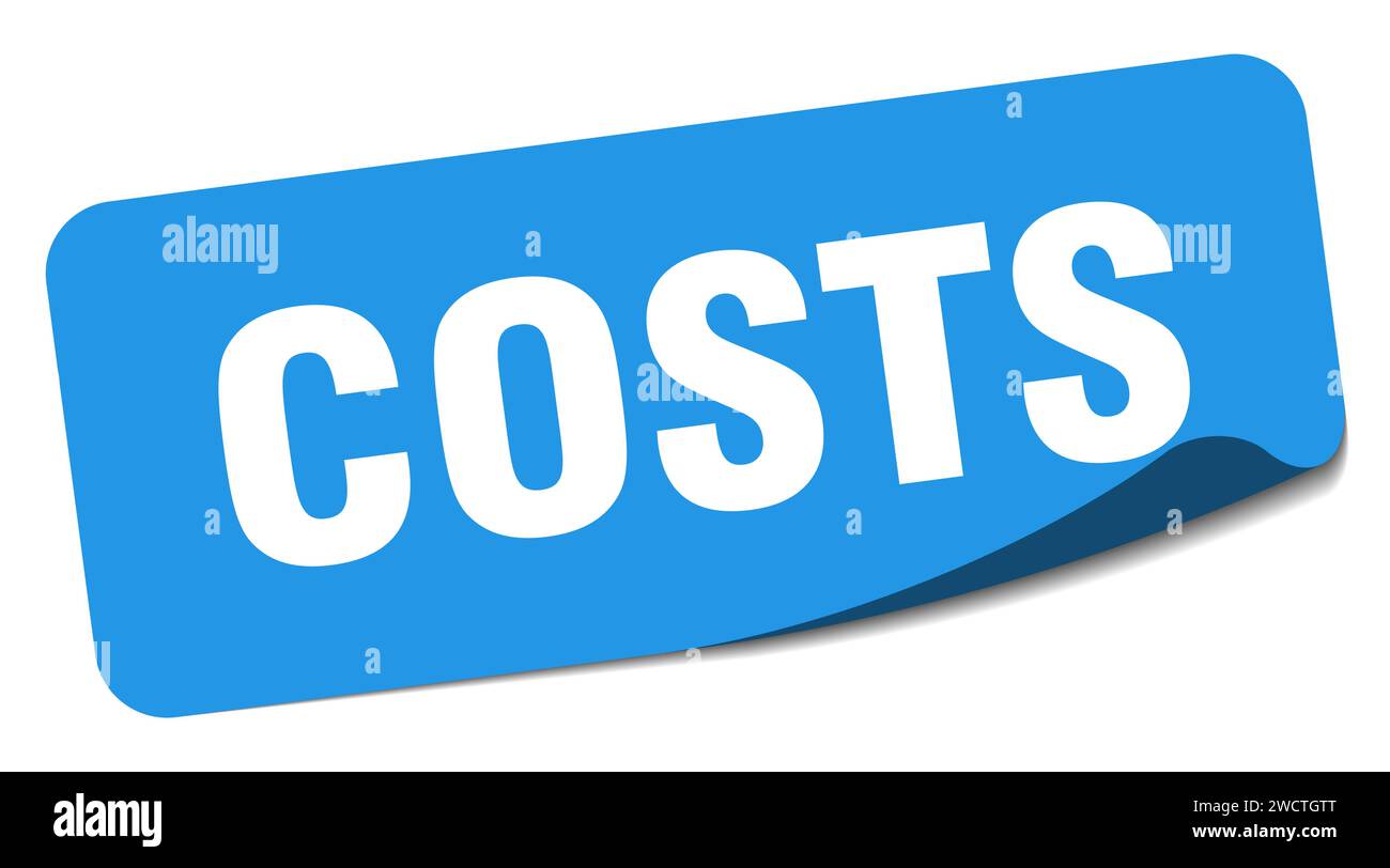 costs sticker. costs rectangular label isolated on white background ...
