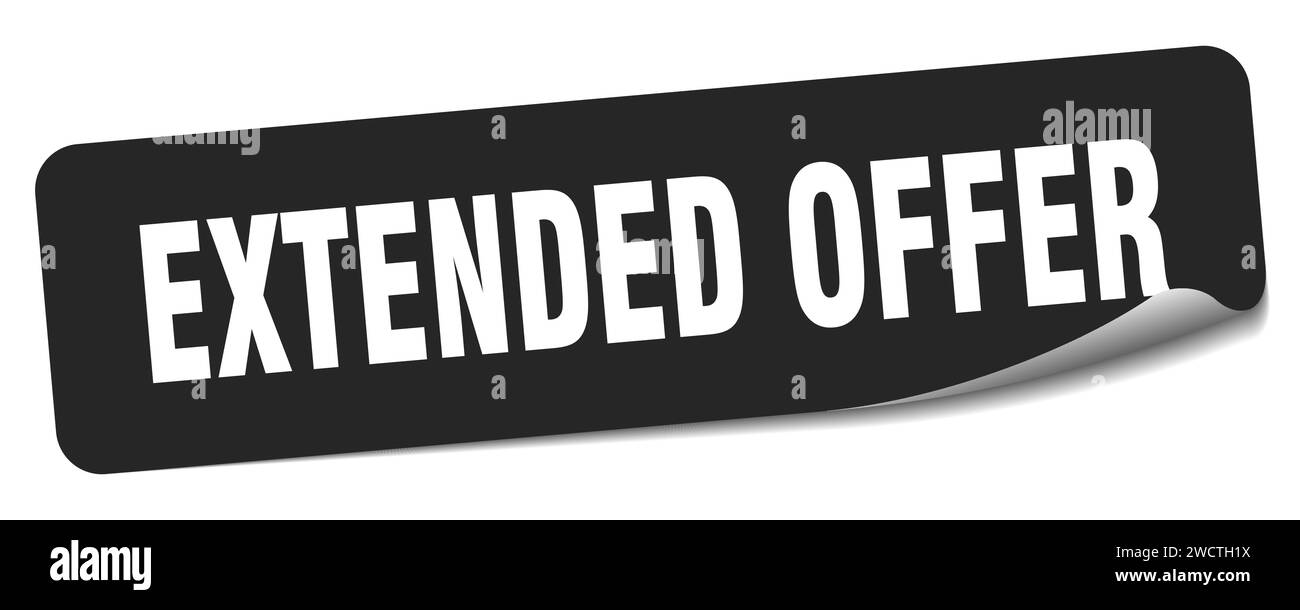 extended offer sticker. extended offer rectangular label isolated on ...