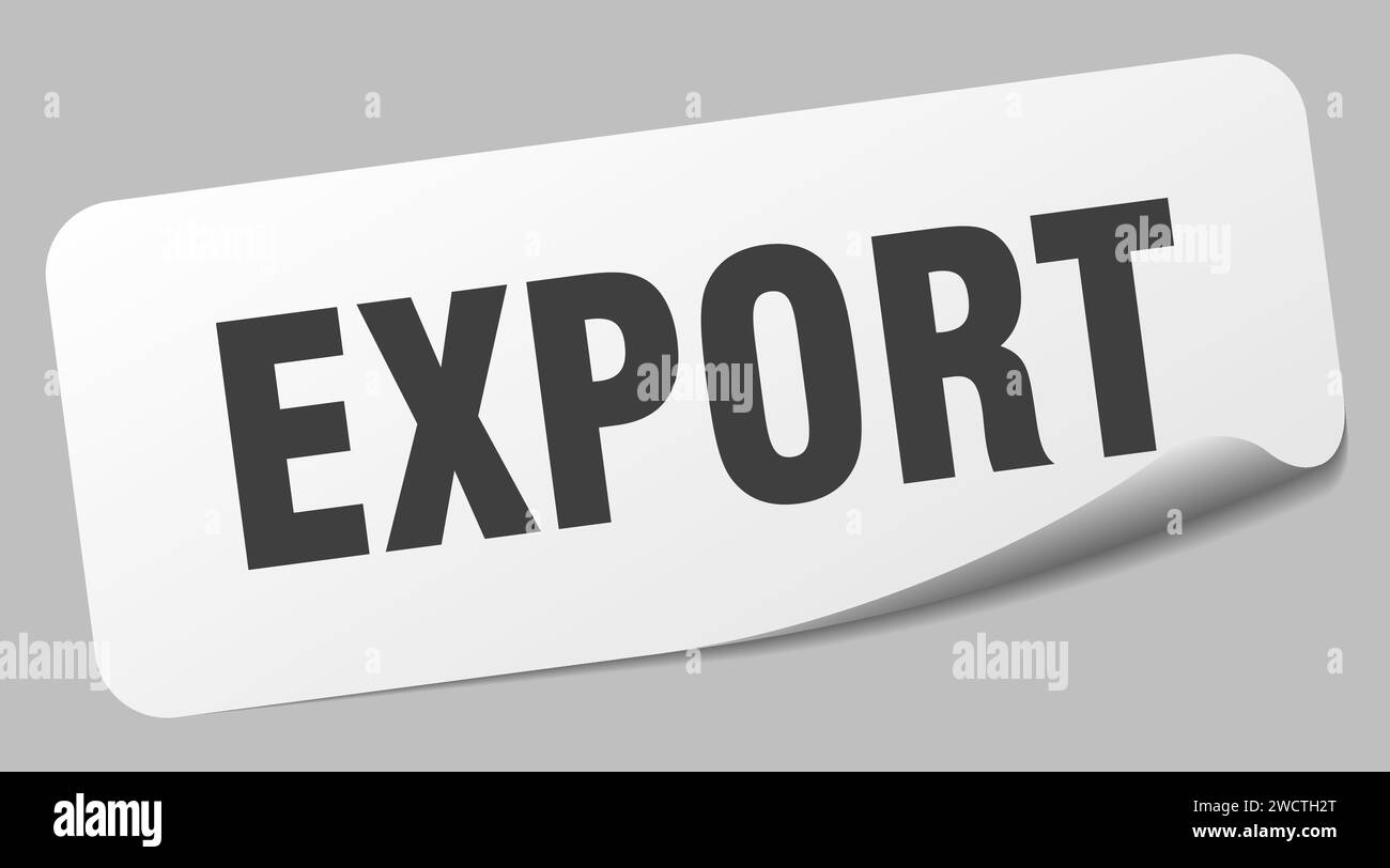 export sticker. export rectangular label isolated on white background ...