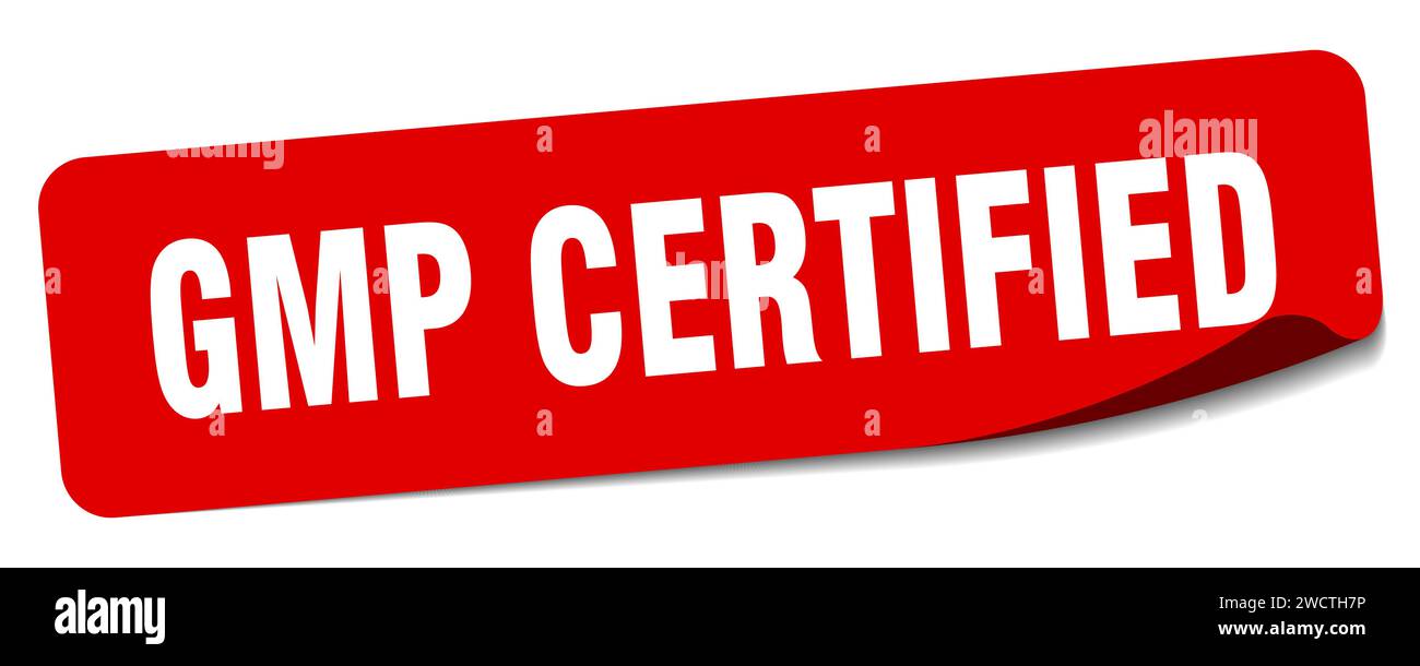 gmp certified sticker. gmp certified rectangular label isolated on ...