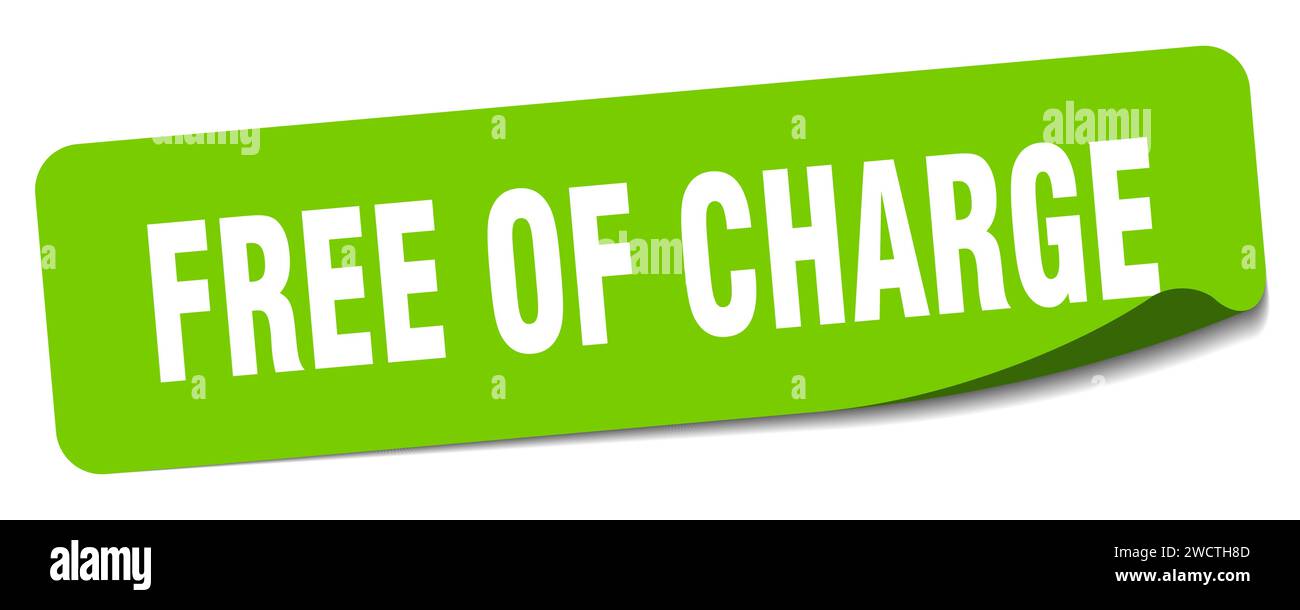 free of charge sticker. free of charge rectangular label isolated on ...