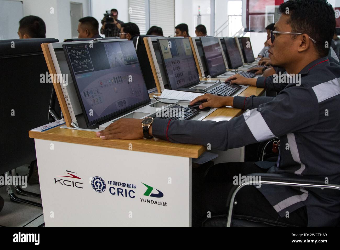 A China Indonesia High Speed Train (KCIC) machinist instructor gives ...