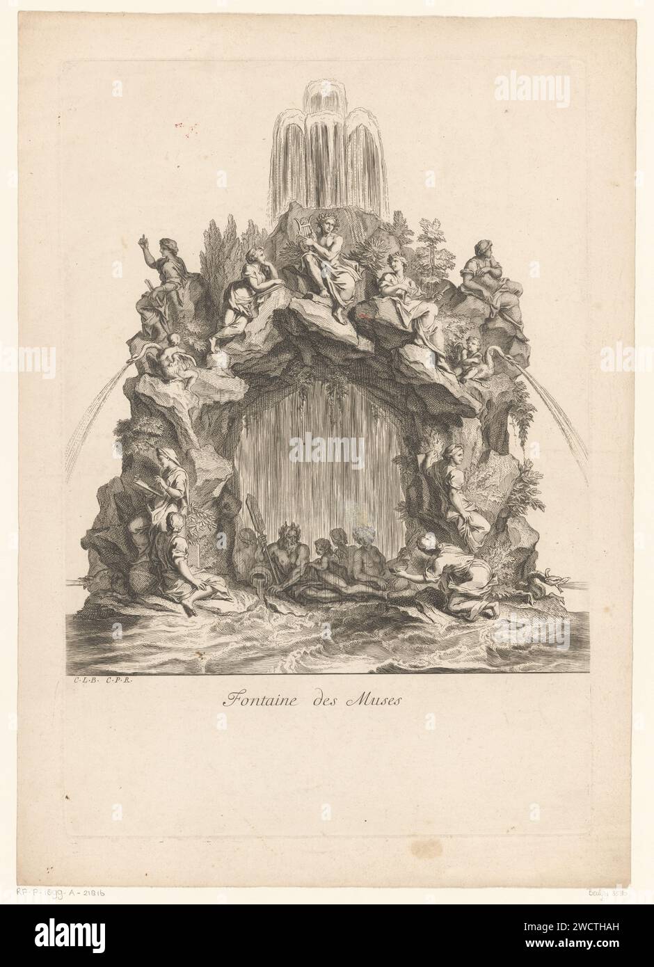 Fontein van de Muzen, Louis de Châtillon, After Charles Le Brun, 1672 ...