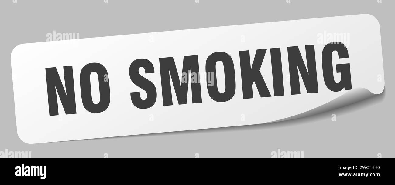 no smoking sticker. no smoking rectangular label isolated on white ...