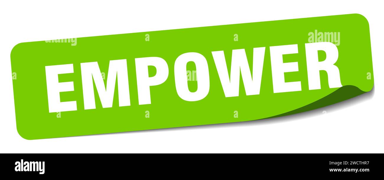 empower sticker. empower rectangular label isolated on white background ...