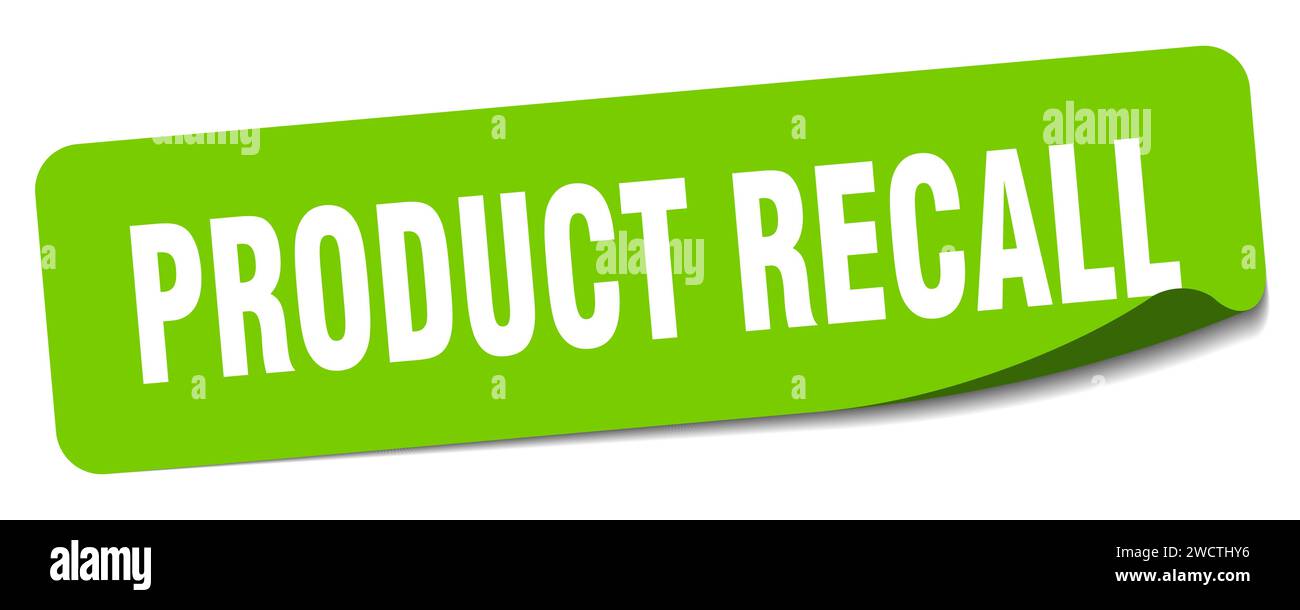 product recall sticker. product recall rectangular label isolated on ...