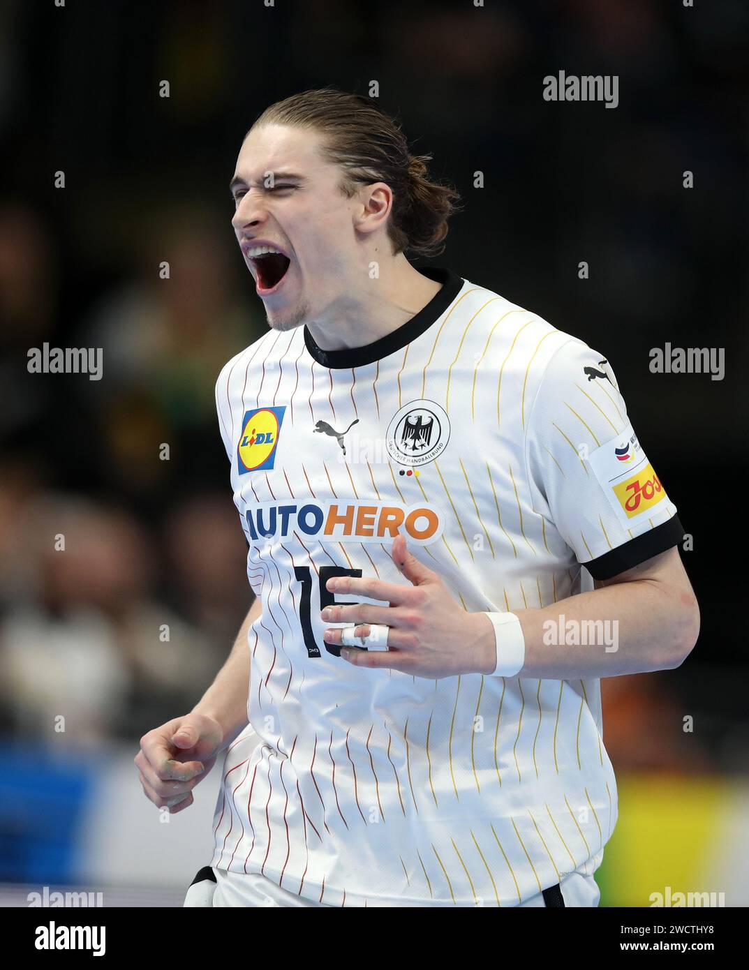 Juri Knorr of Germany France vs Germany EHF Mens Handball EURO 2024 ...
