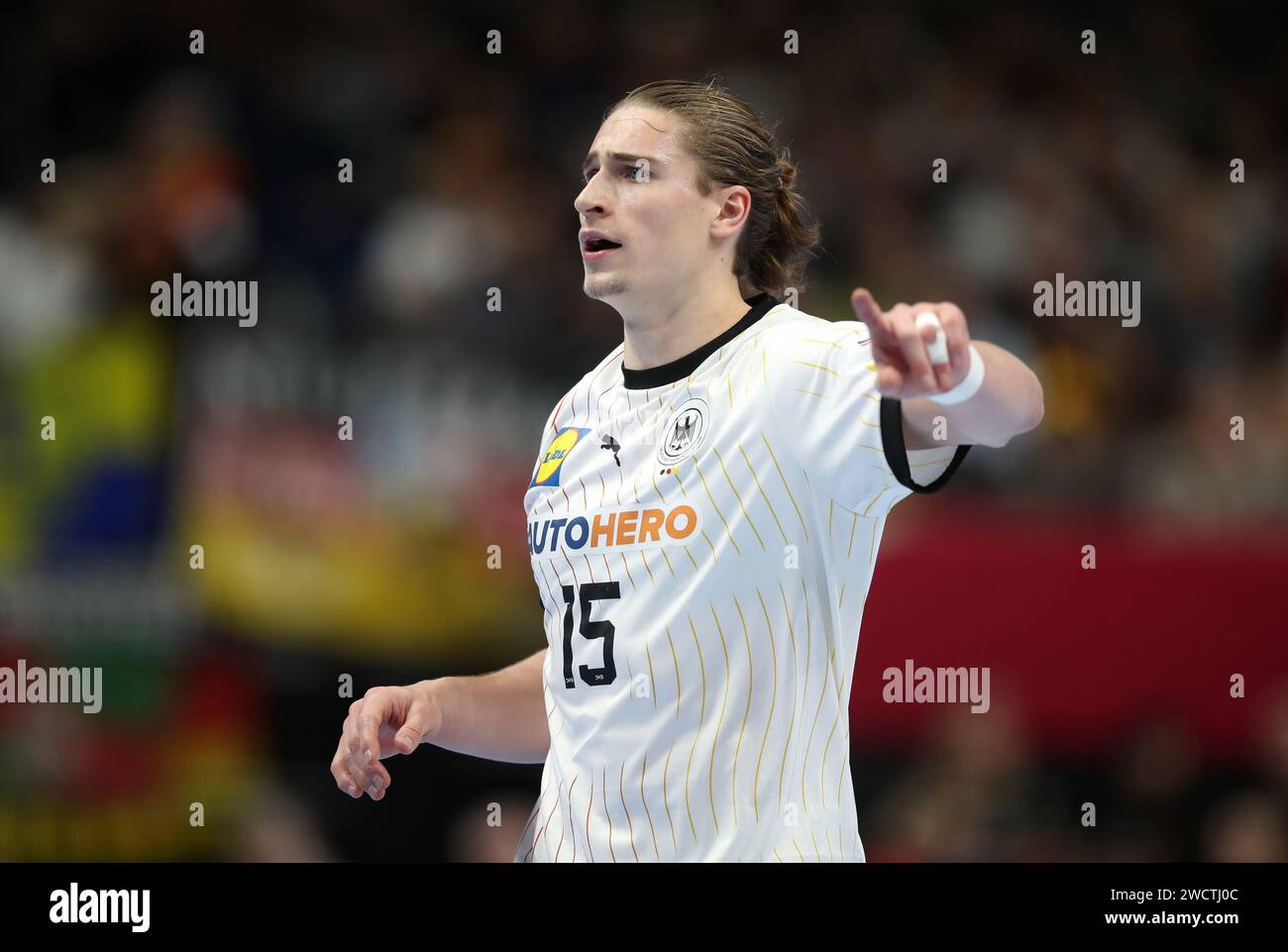 Juri Knorr of Germany France vs Germany EHF Mens Handball EURO 2024 ...