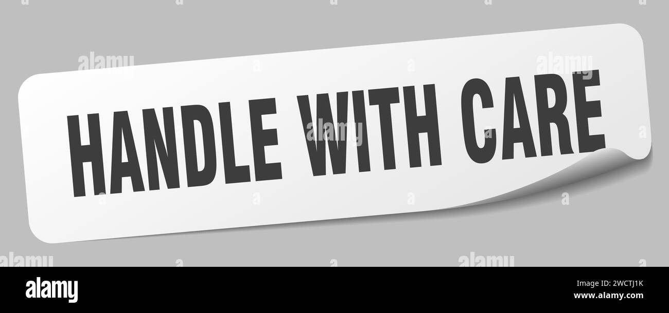 handle with care sticker. handle with care rectangular label isolated ...