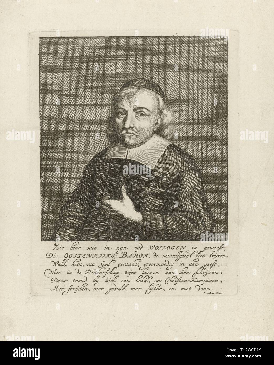 Portrait van Johann Ludwig von Wolzipen, Jan Luyken, 1688 print ...