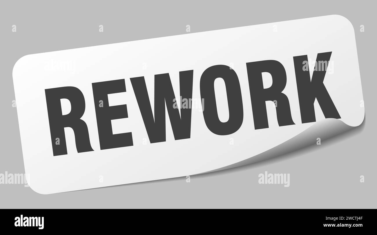 rework sticker. rework rectangular label isolated on white background ...