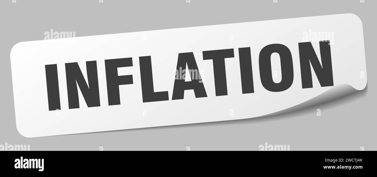 inflation sticker. inflation rectangular label isolated on white ...