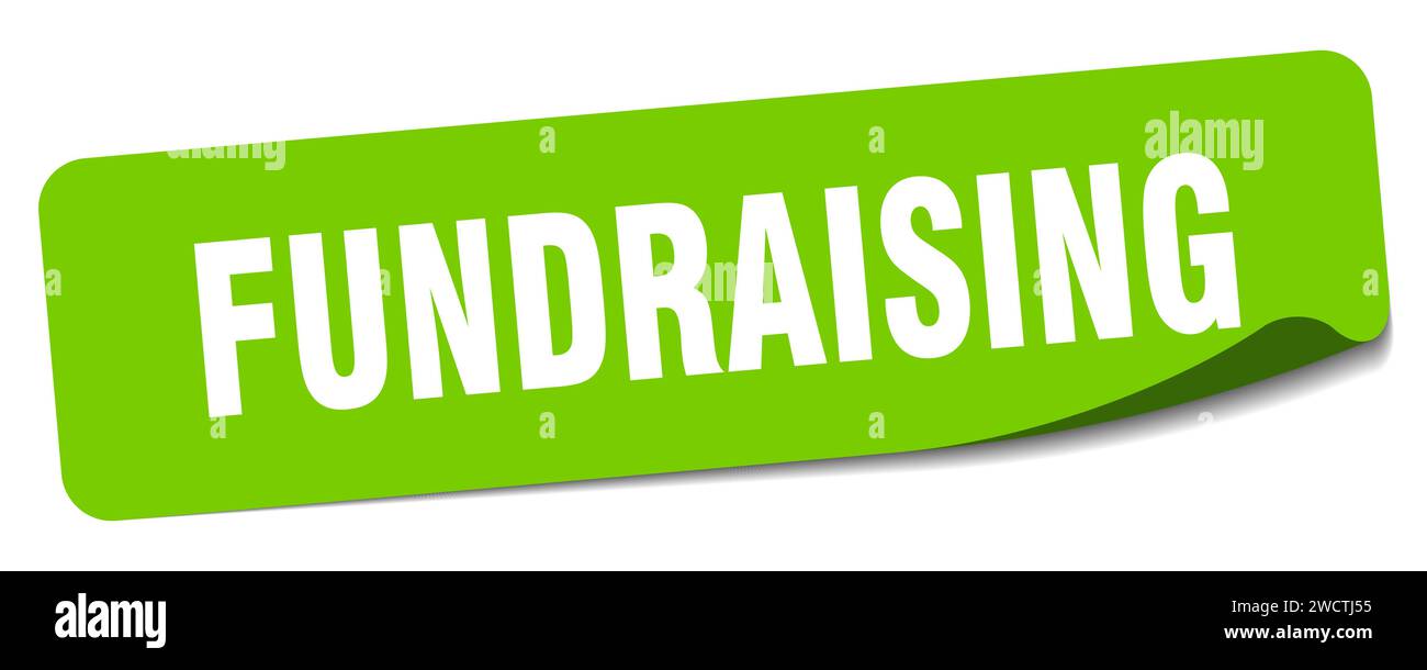 fundraising sticker. fundraising rectangular label isolated on white ...