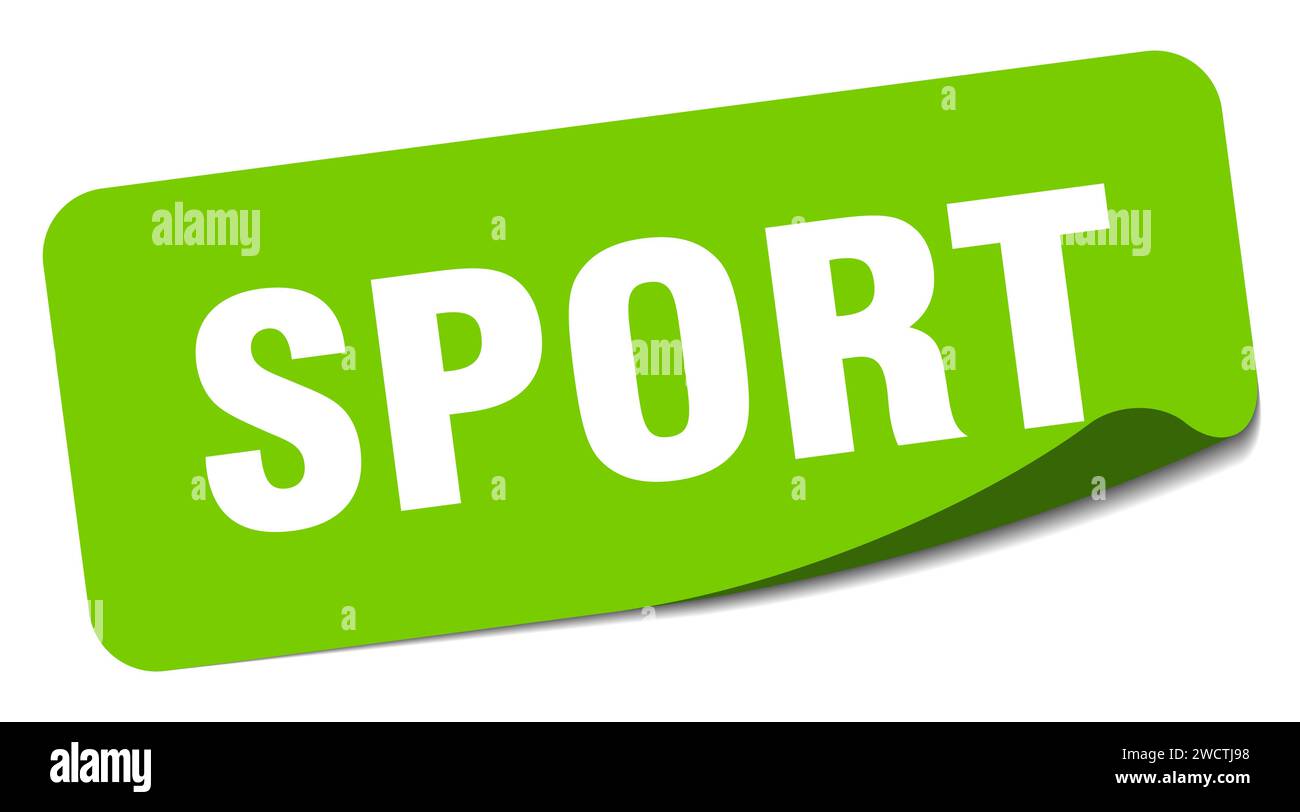 sport sticker. sport rectangular label isolated on white background ...