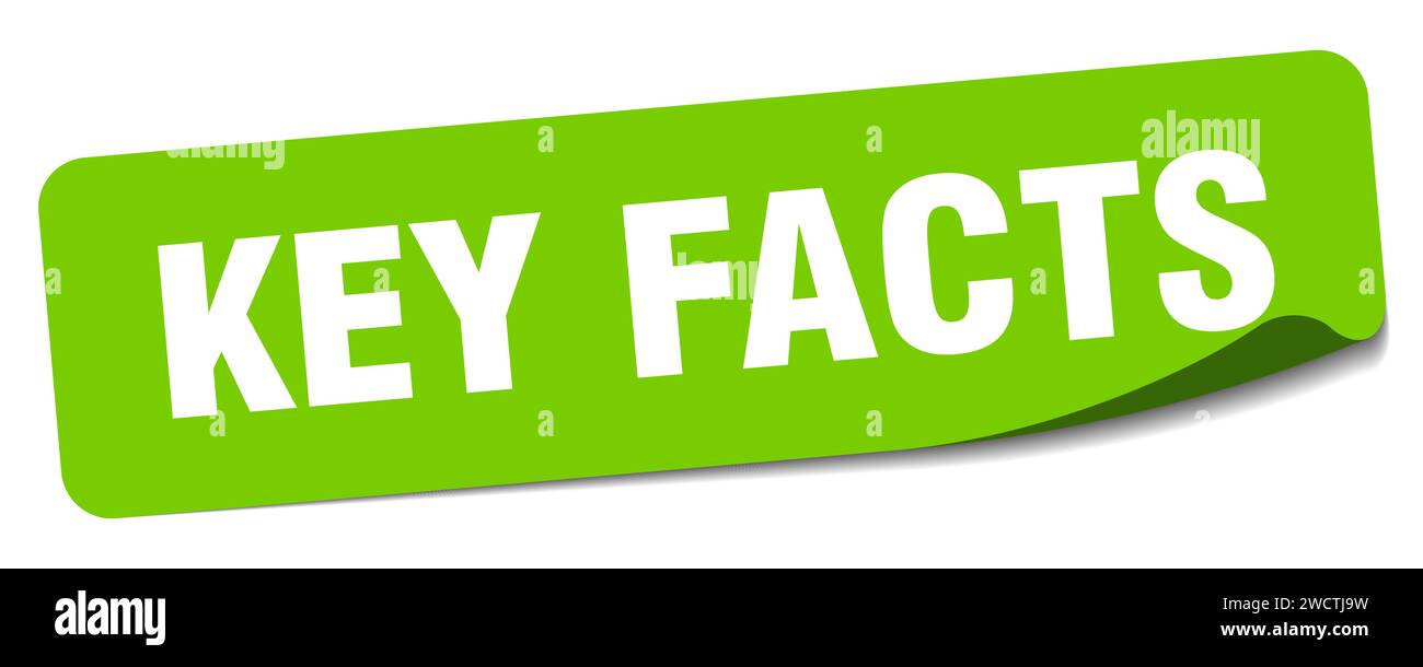 key facts sticker. key facts rectangular label isolated on white ...