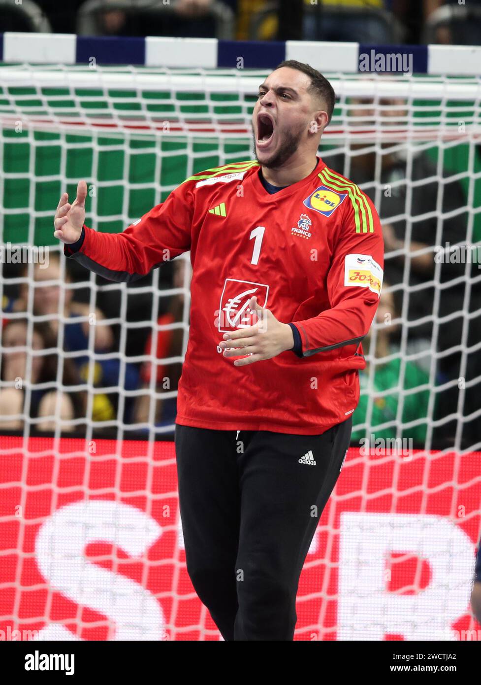 SAMIR BELLAHCENE #1 OF FRANCE France vs Germany EHF Mens Handball EURO ...