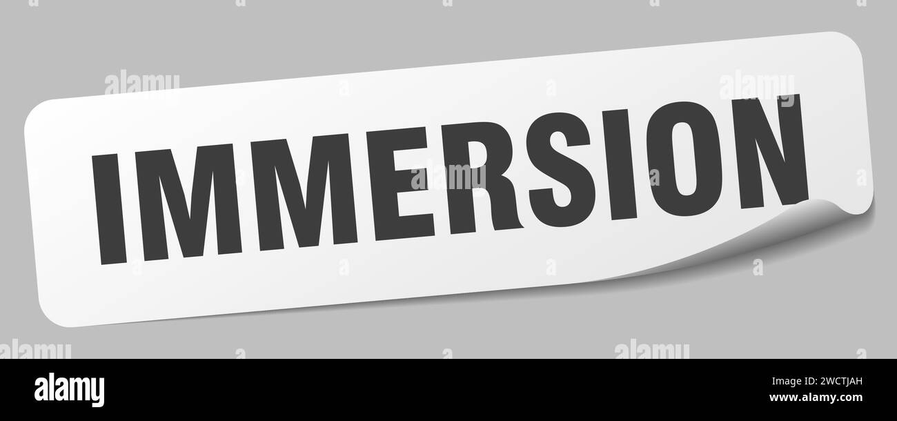 immersion sticker. immersion rectangular label isolated on white ...