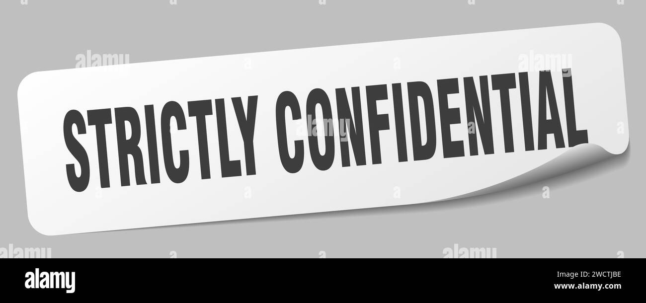 strictly confidential sticker. strictly confidential rectangular label ...