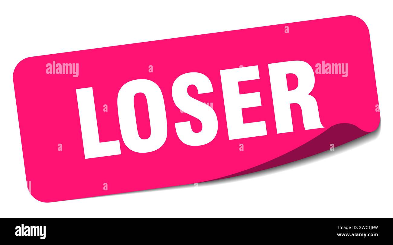 loser sticker. loser rectangular label isolated on white background ...