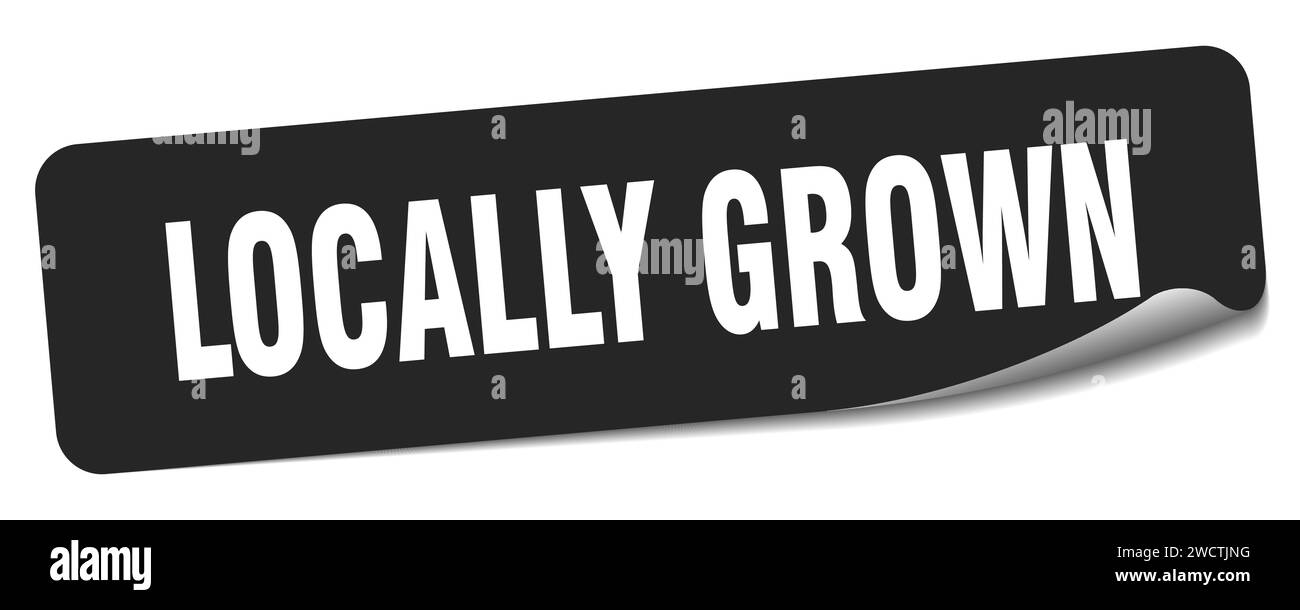 locally grown sticker. locally grown rectangular label isolated on ...