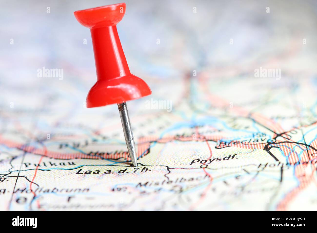Laa, Austria pin on map Stock Photo - Alamy