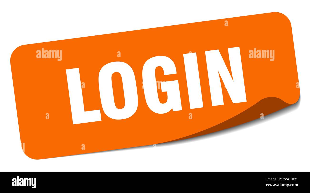 login sticker. login rectangular label isolated on white background ...