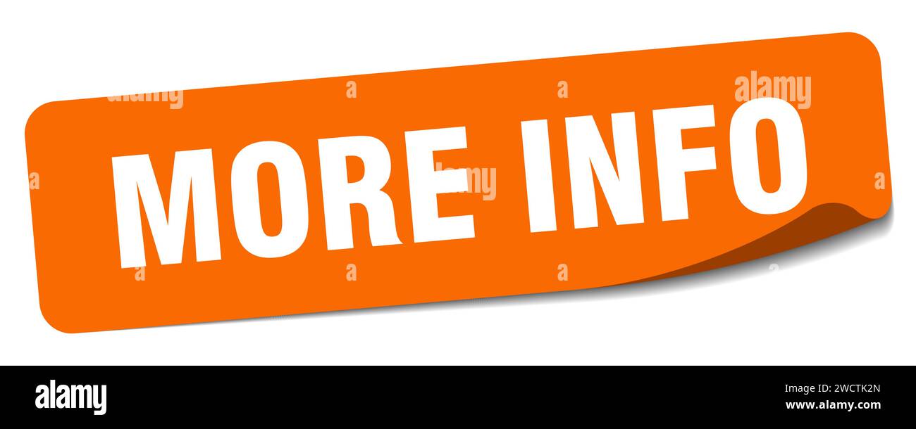 more info sticker. more info rectangular label isolated on white ...
