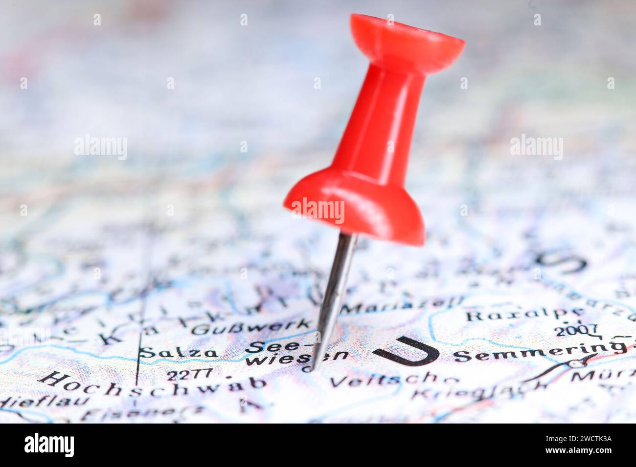 See Wiesen, Austria pin on map Stock Photo - Alamy