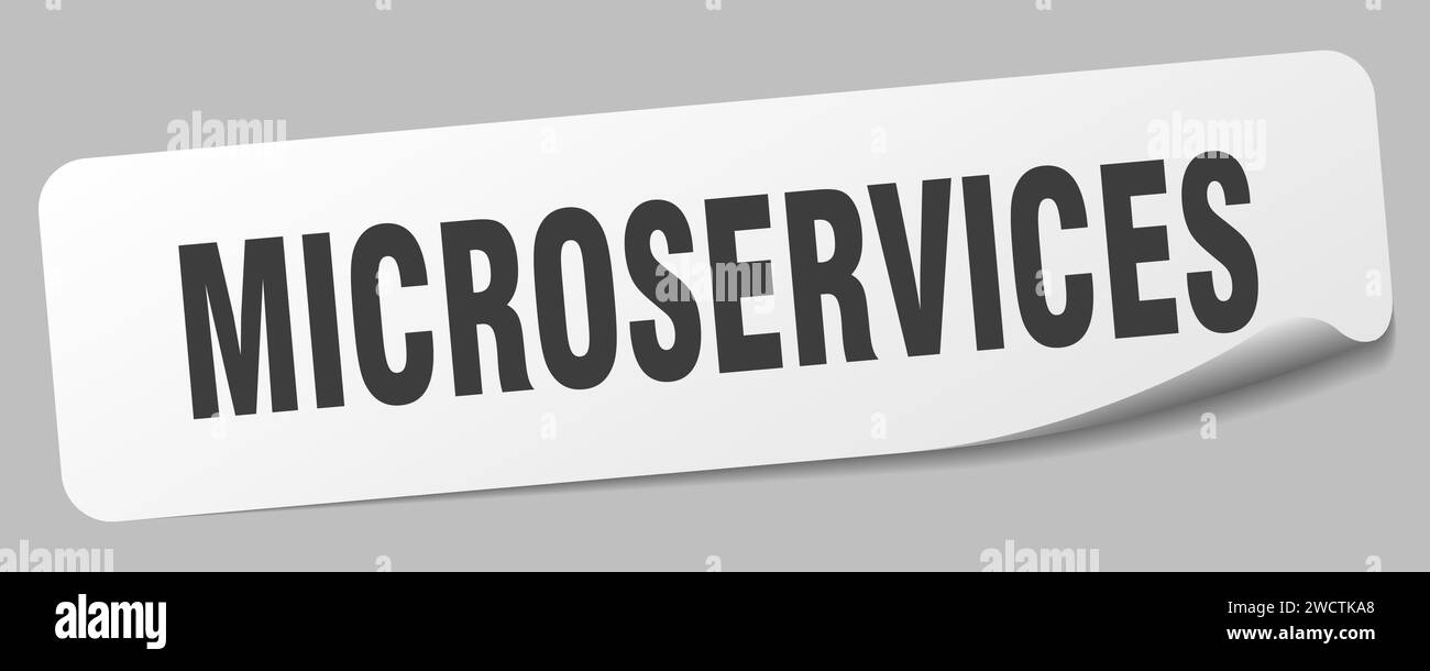 microservices sticker. microservices rectangular label isolated on ...