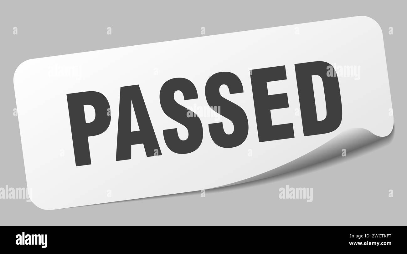 passed sticker. passed rectangular label isolated on white background ...